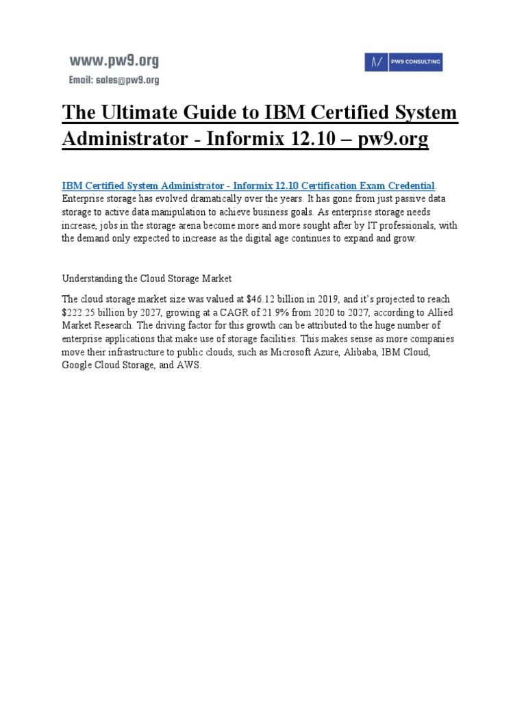 The Ultimate Guide To IBM Certified System Administrator - Informix 12. ...