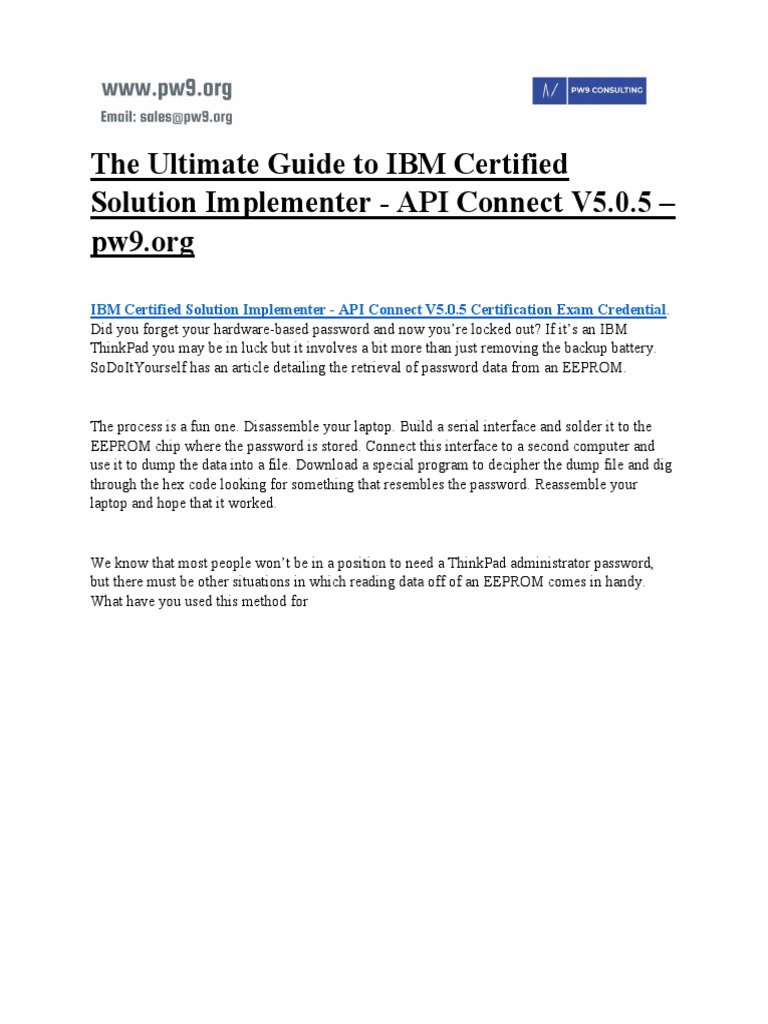 The Ultimate Guide To IBM Certified Solution Implementer - API Connect ...