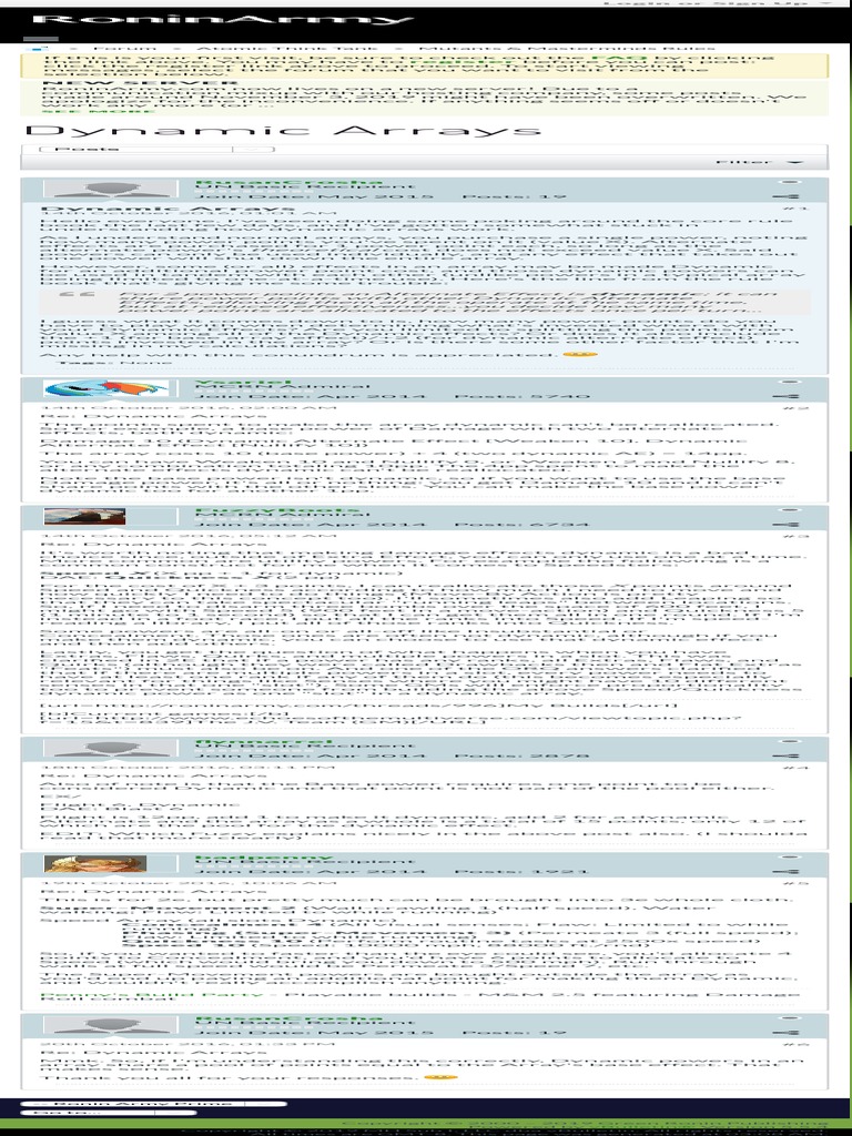 Dynamic Arrays - Ronin Army The Green Ronin Community | PDF | Computing
