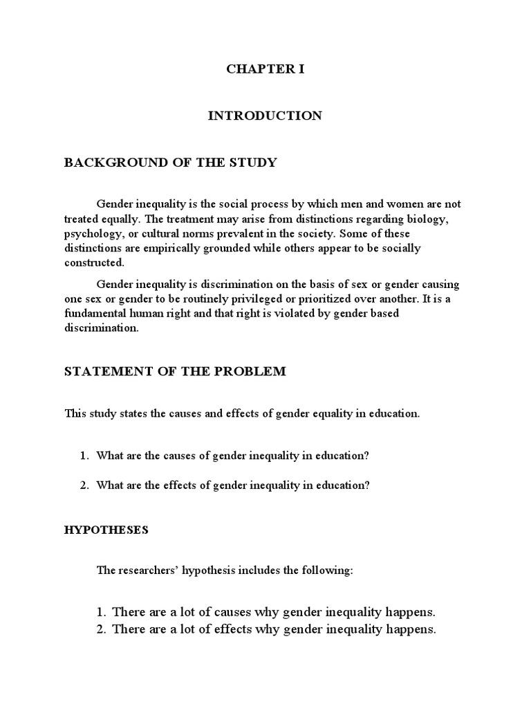 There Are A Lot of Causes Why Gender Inequality Happens. 2. There Are A ...