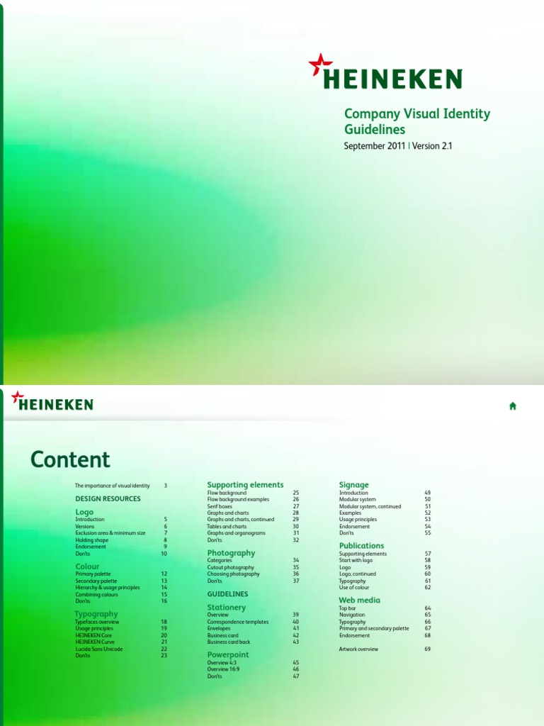Heineken StyleGuide | PDF | Logos | Color