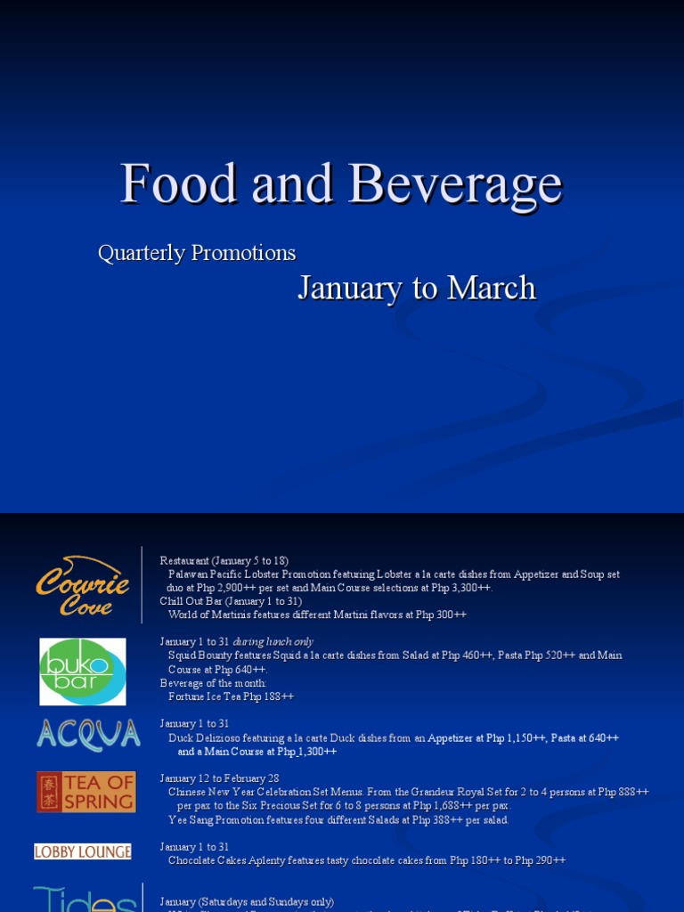 Sales Blitz Presentation | PDF | Hors D'oeuvre | Restaurants