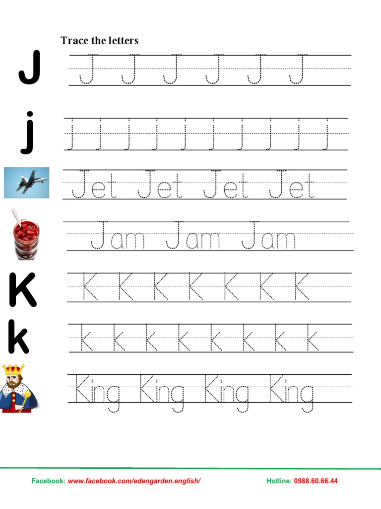 Worksheet Trace The Letter JKL | PDF