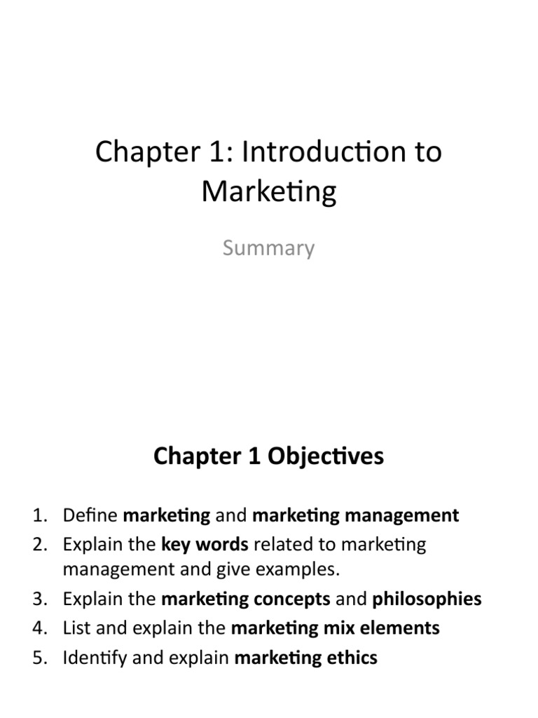 Chapter 1: Introduction To Marketing | PDF | Marketing | Value (Economics)