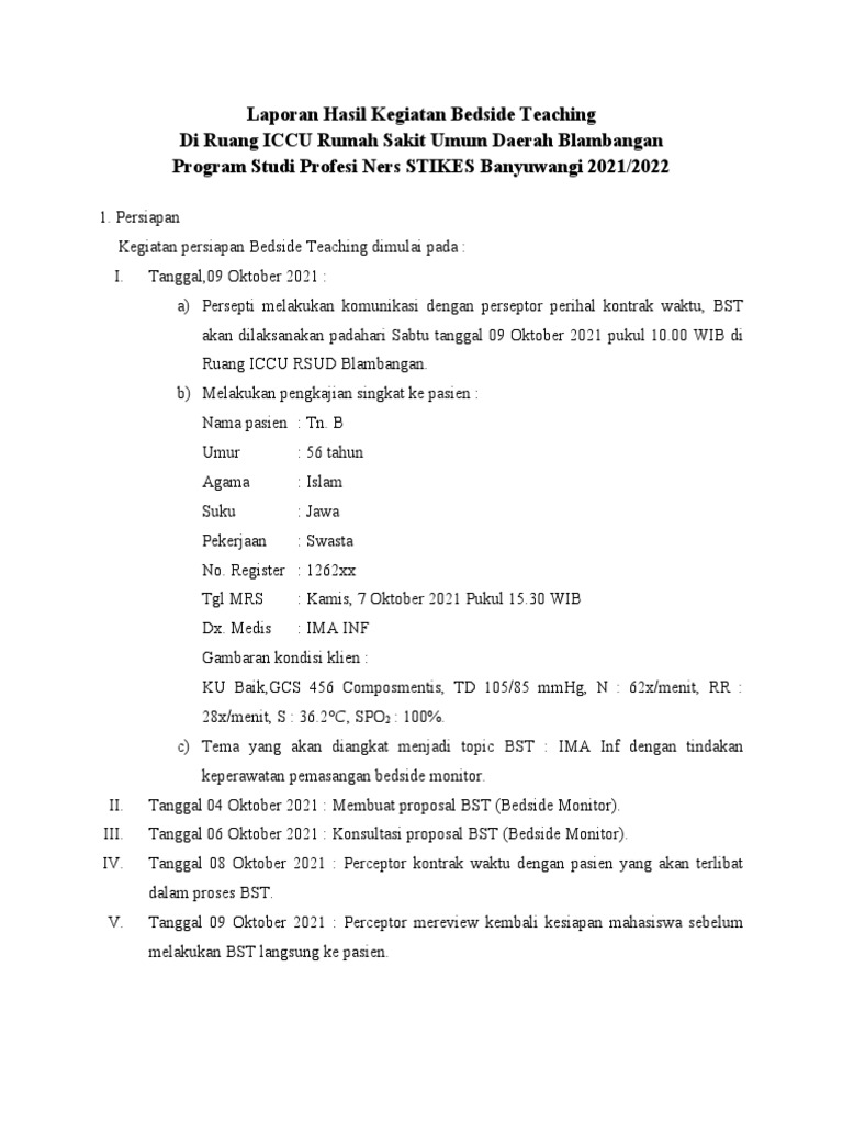 Laporan Hasil Kegiatan Bedside Teaching | PDF