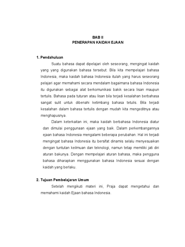 Kaidah Ejaan Bahasa Indonesia | PDF