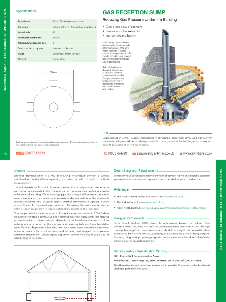 Gas Reception Sump: Reducing Gas Pressure Under The Building | PDF ...