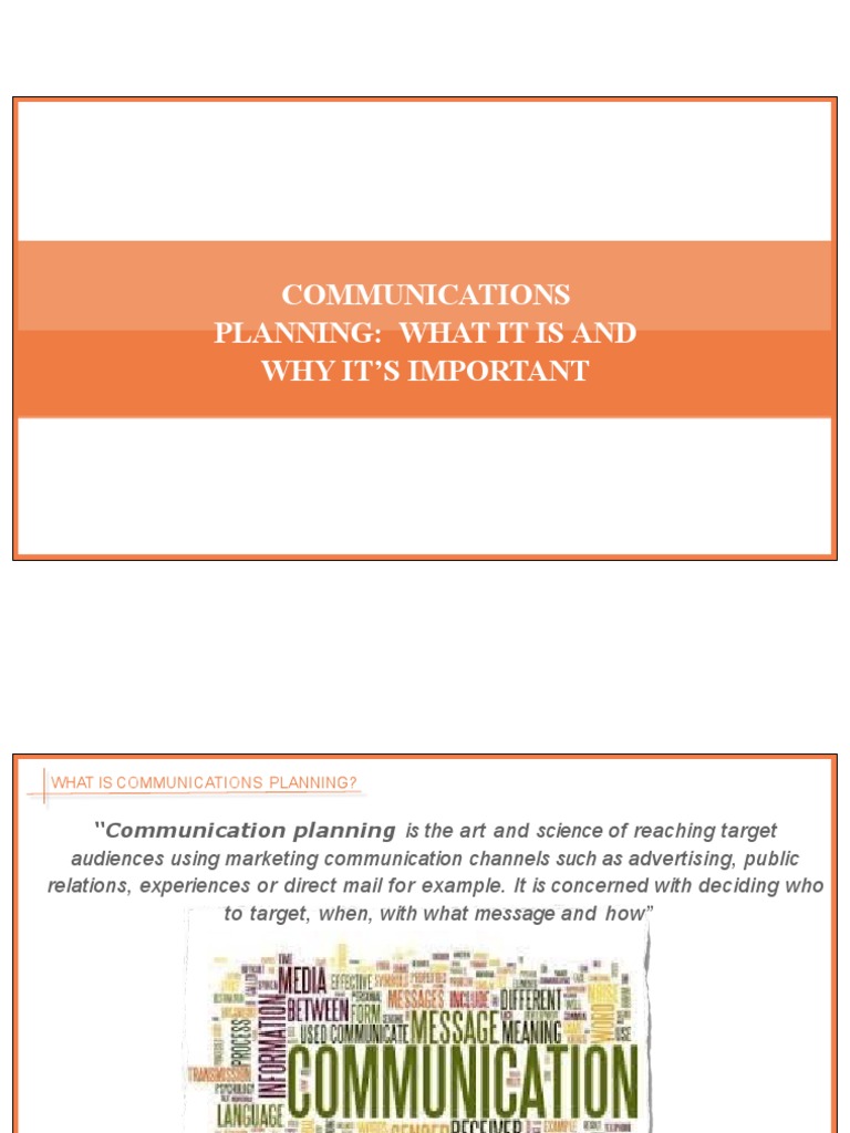 Communications Planning: What It Is and Why It'S Important | PDF ...