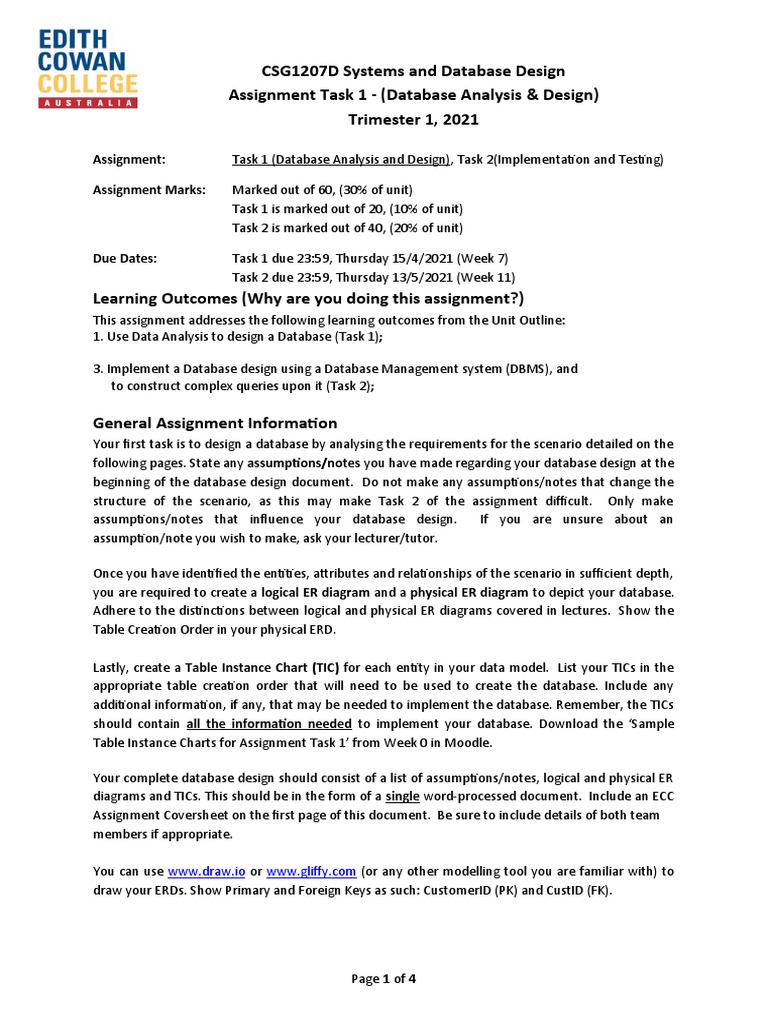 CSG1207D Assignment Task 1 - Flights - Tri 1 2021 - ACBT | PDF ...