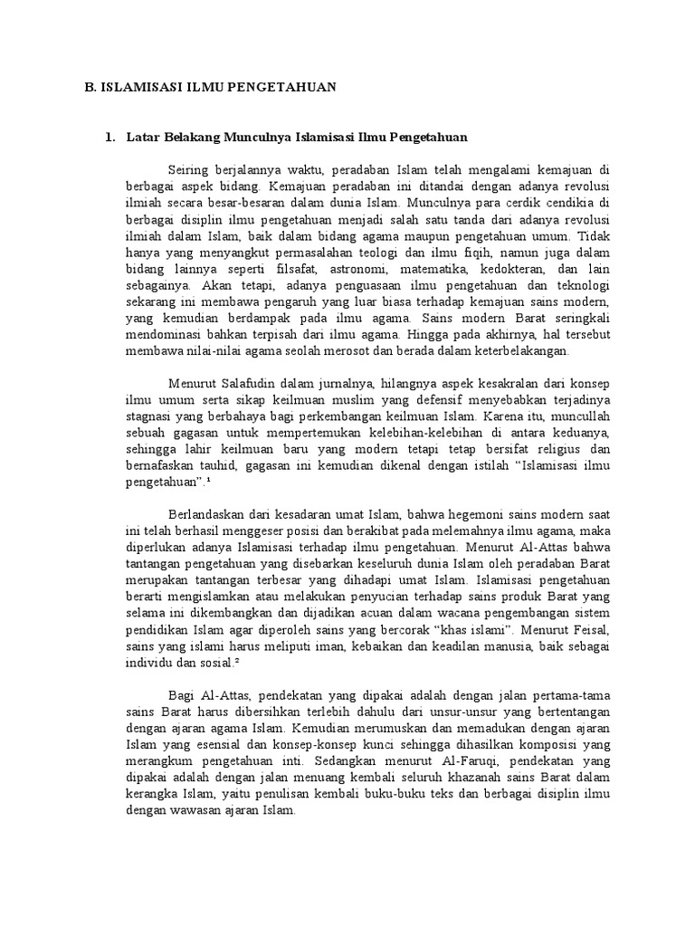 Islamisasi Ilmu Pengetahuan (Kel.3 PII) | PDF