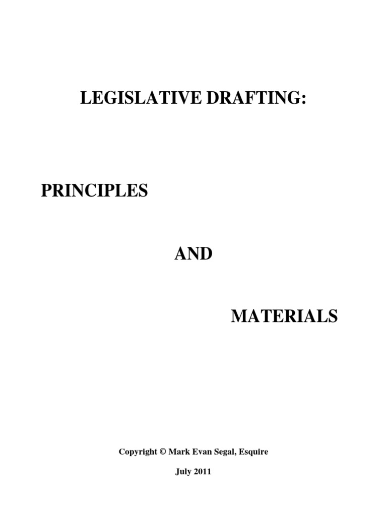 Legislative Drafting - Marksegal | PDF | Policy | Institution