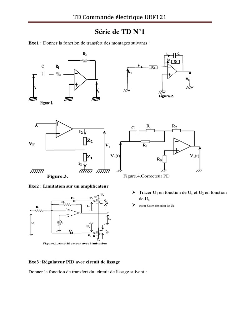 Série de TD N1 | PDF | Régulation | Électrotechnique