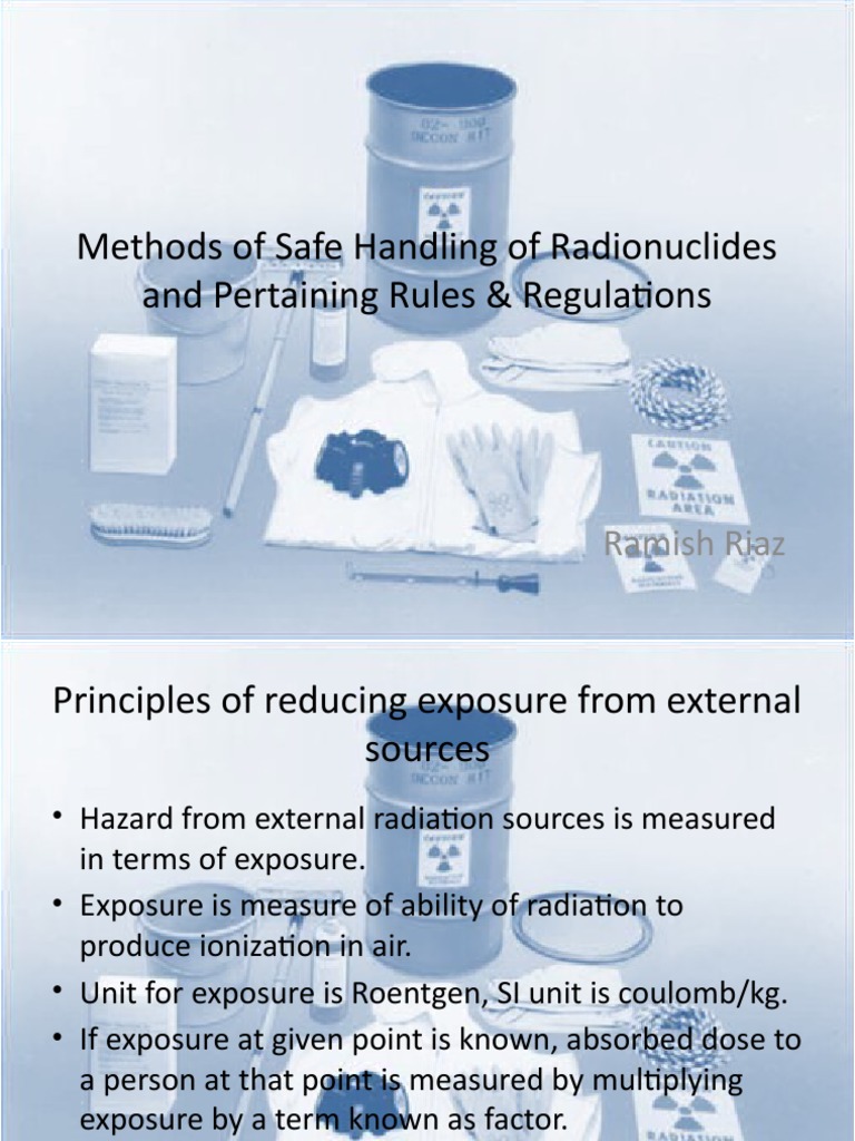 Methods of Safe Handling of Radionuclides and Pertaining | PDF ...