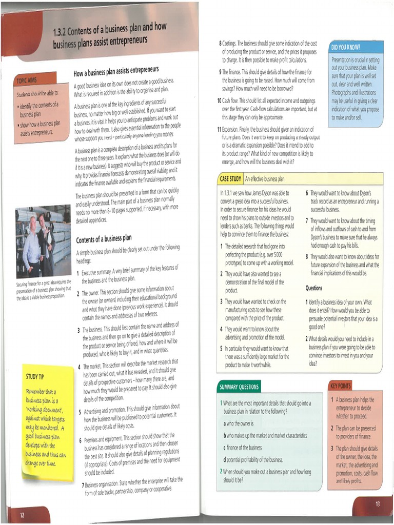 Handout 2 - EBS Business Plan | PDF