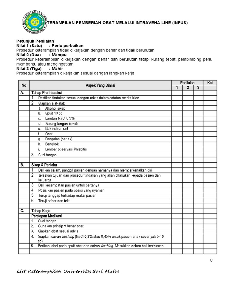 Checklist IV Flush | PDF