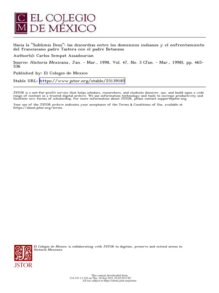 Hacia La Bula Sublimis Deus. Sempat Assadourian | PDF | Papa | Iglesia ...