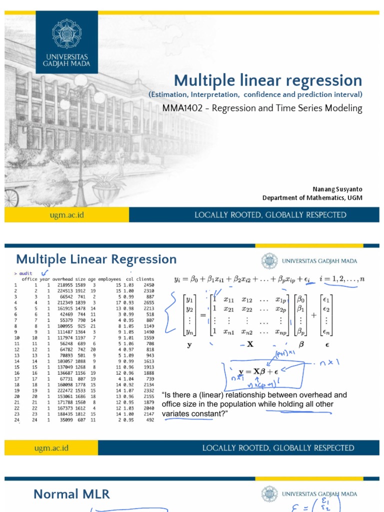 Multiple Linear Regression: MMA1402 - Regression and Time Series ...