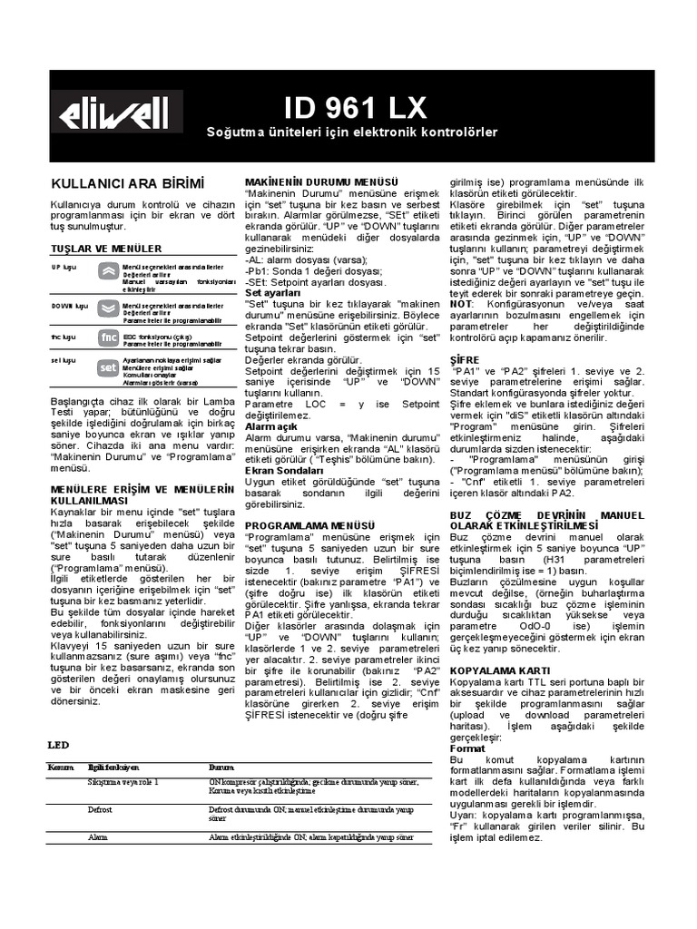 Eliwell ID961 | PDF