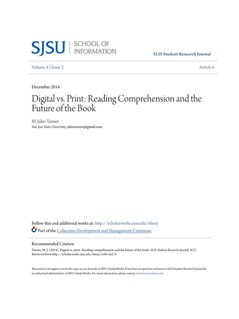 + Digital vs. Print | PDF | E Books | Libraries