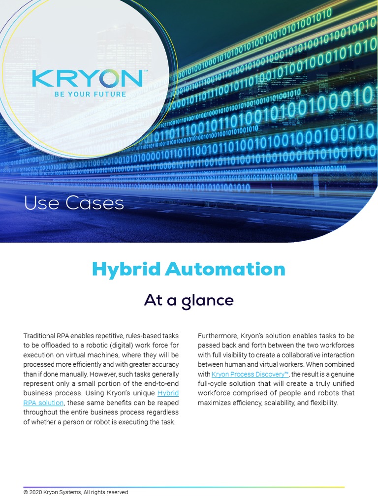 Kryon-RPA-Use Cases-Hybrid | PDF | Automation | Information Technology