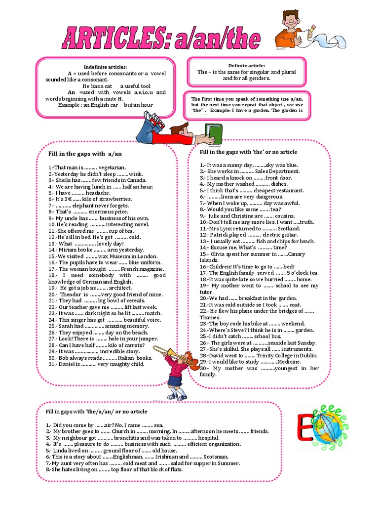 Article A An The Exercise 功课 Pdf Linguistics