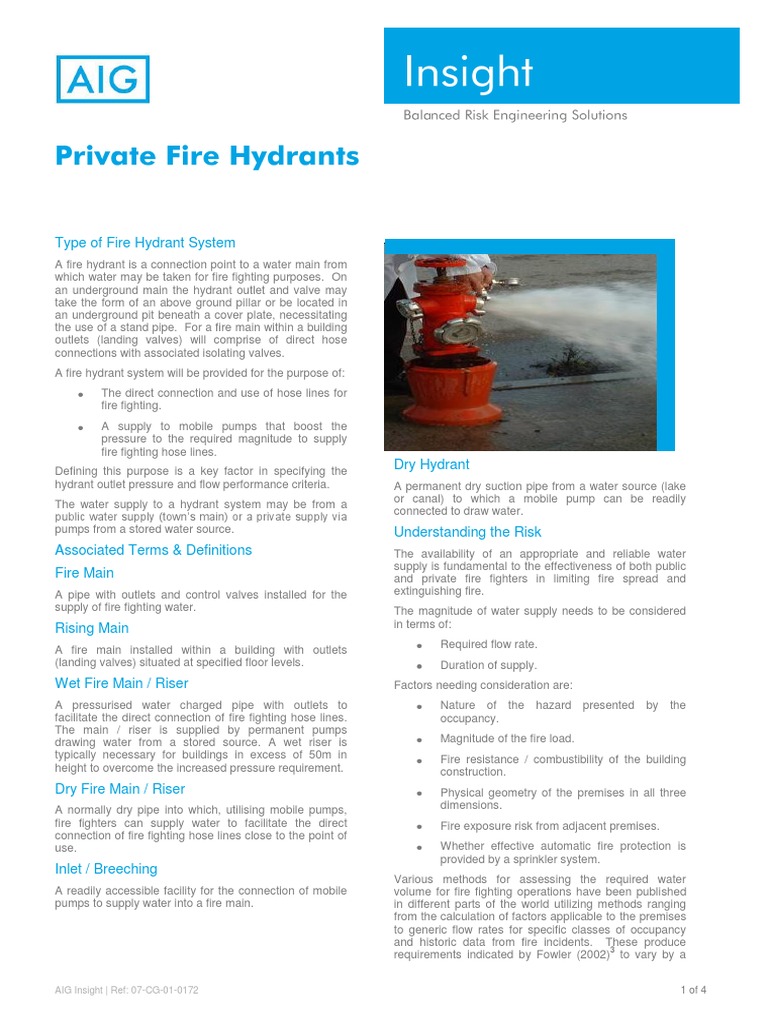 Private Fire Hydrant System Guidelines | PDF | Pump | Firefighting