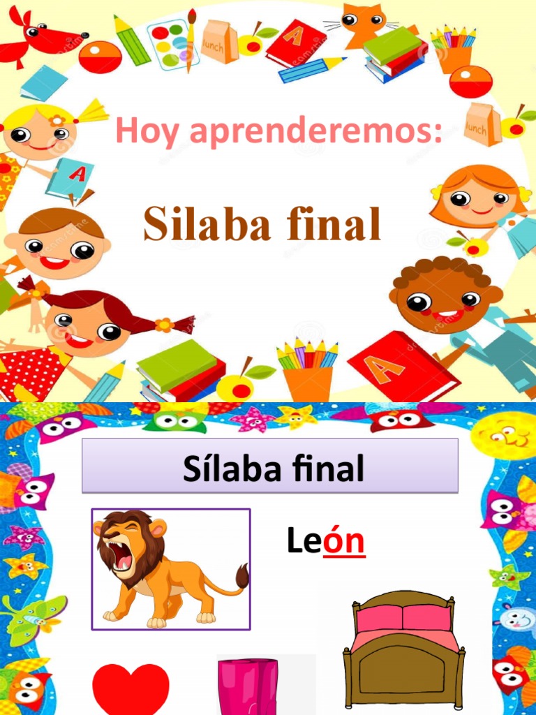 Silaba Final Con Dibujos | PDF | Artes del Lenguaje y Comunicación ...