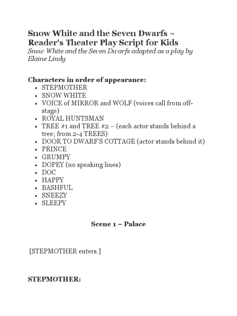 Snow White and The Seven Dwarfs | PDF | Snow White