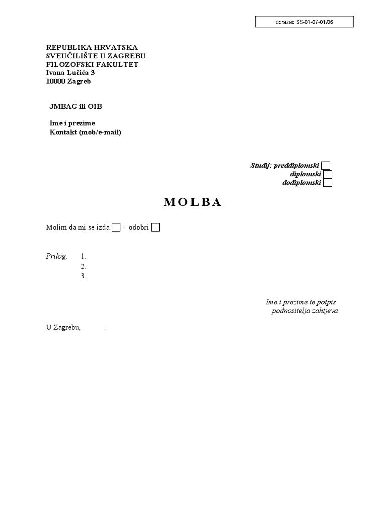 Molba Opca | PDF