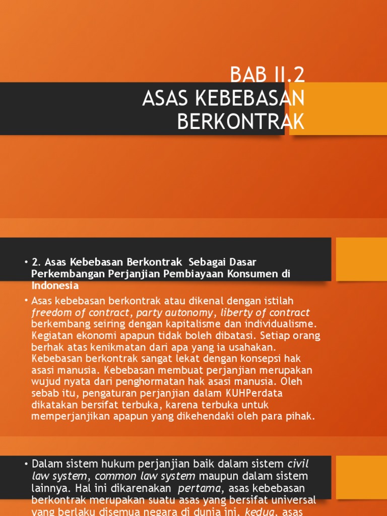 BAB II. 2 - Asas Kebebasan Berkontrak | PDF