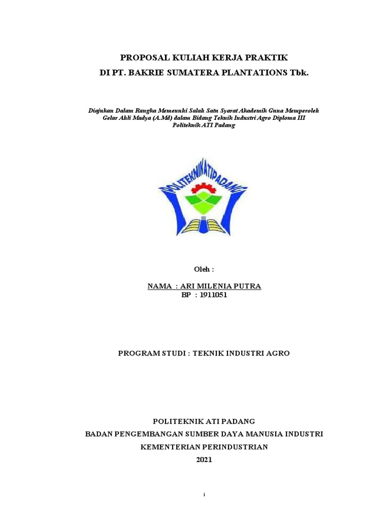 Proposal KKP Ari Milenia Putra 1911051 Tia 2b Acc-1 | PDF | Seni | Komputer