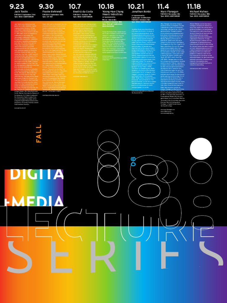 RISD D+M Lecture Series Poster Fall 2008 | PDF | Interactive Art ...