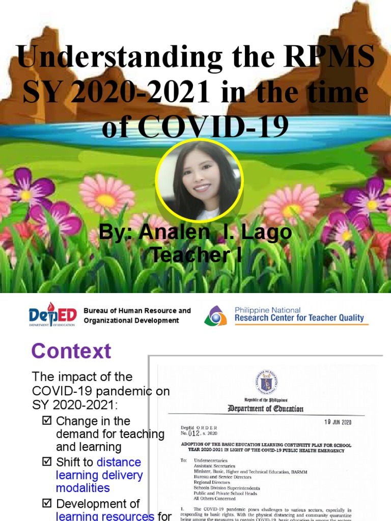 Session 1 Understanding The RPMS SY 2020 2021 in The Time of COVID ...