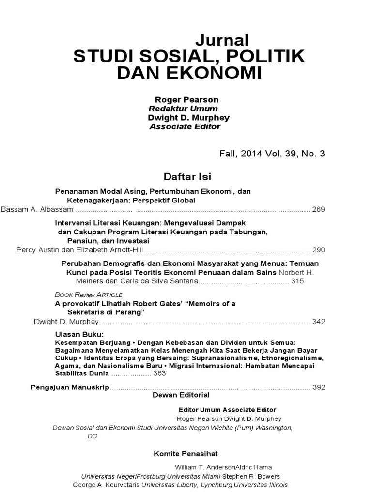 Terjemahan The Journal of Social, Political and Economic | PDF