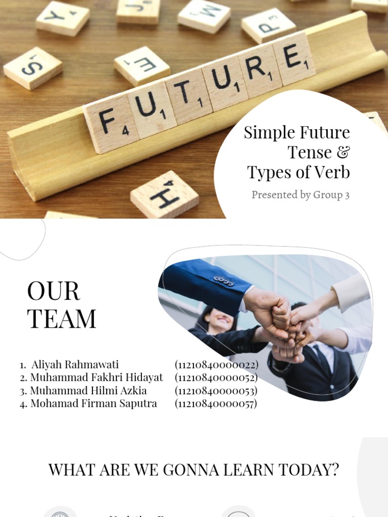 Simple Future Tense & Types of Verb: Presented by Group 3 | PDF | Verb ...