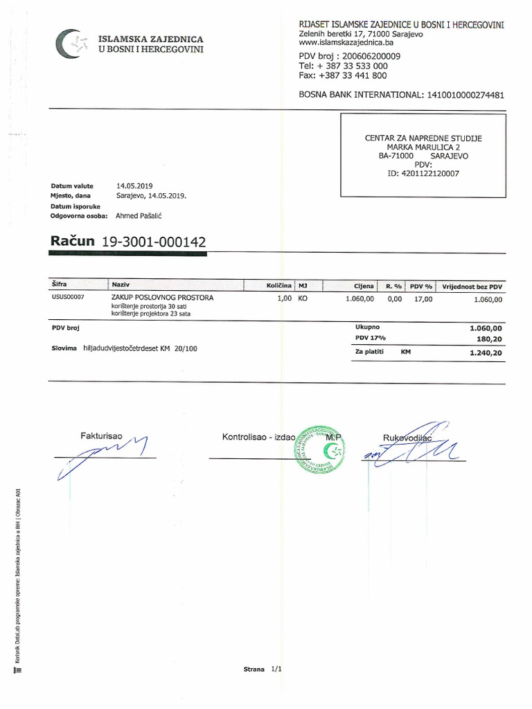 Room Rental Invoice | PDF