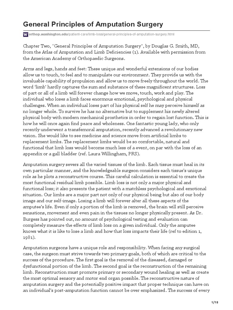 Orthop - Washington.edu-General Principles of Amputation Surgery | PDF ...