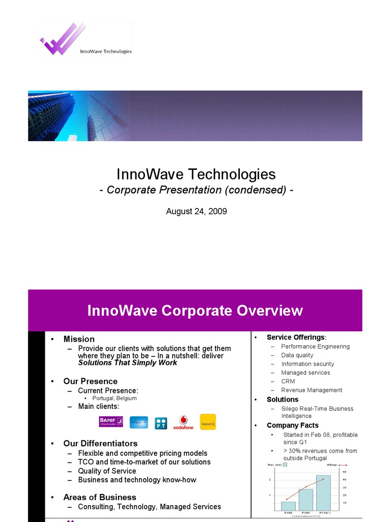 InnoWave Technologies Corporate Overview | PDF | Business | Economies