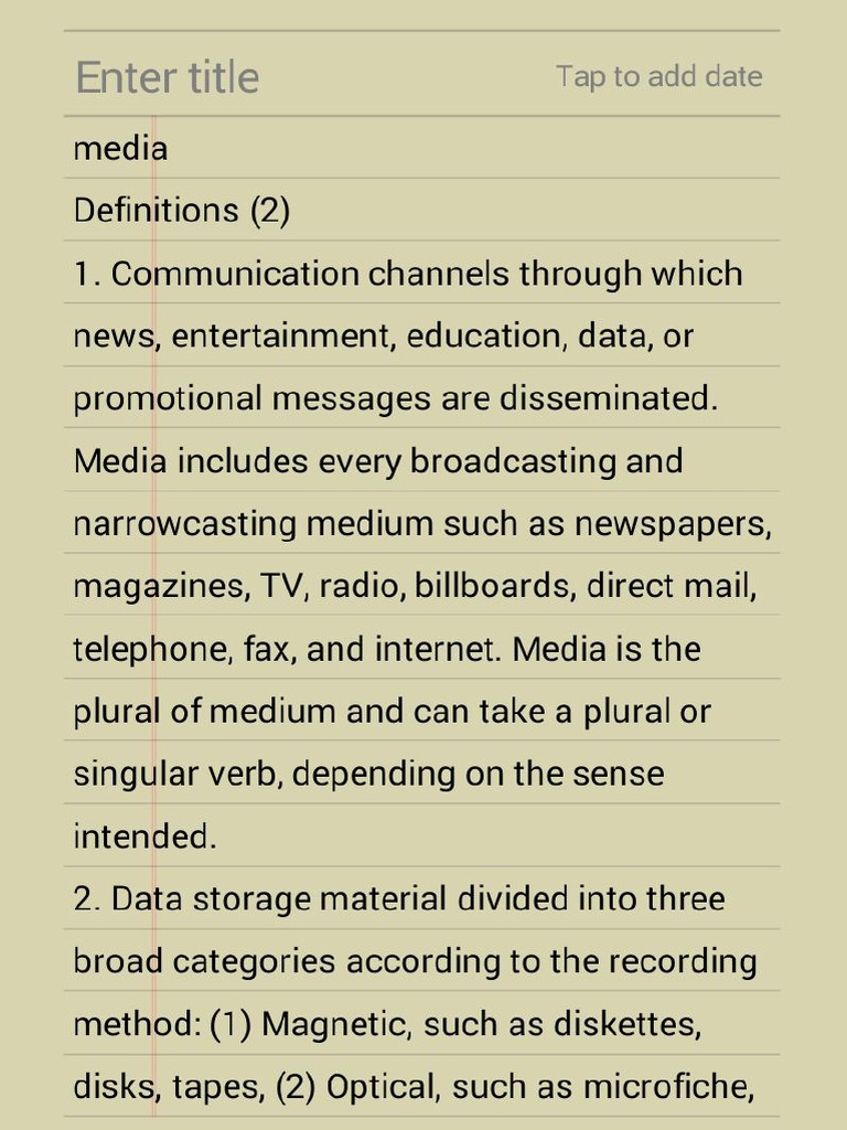 Definition of Media | PDF
