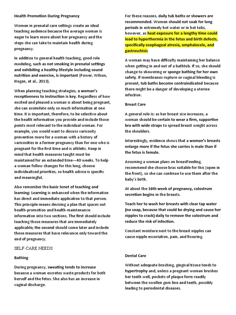 Health Promotion During Pregnancy MATERNAL | PDF | Childbirth | Pregnancy