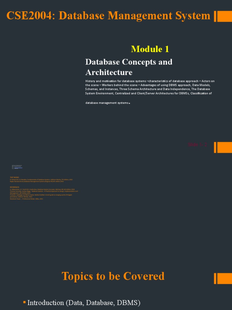 Module 1 - Database Concepts and Architecture | PDF | Databases ...