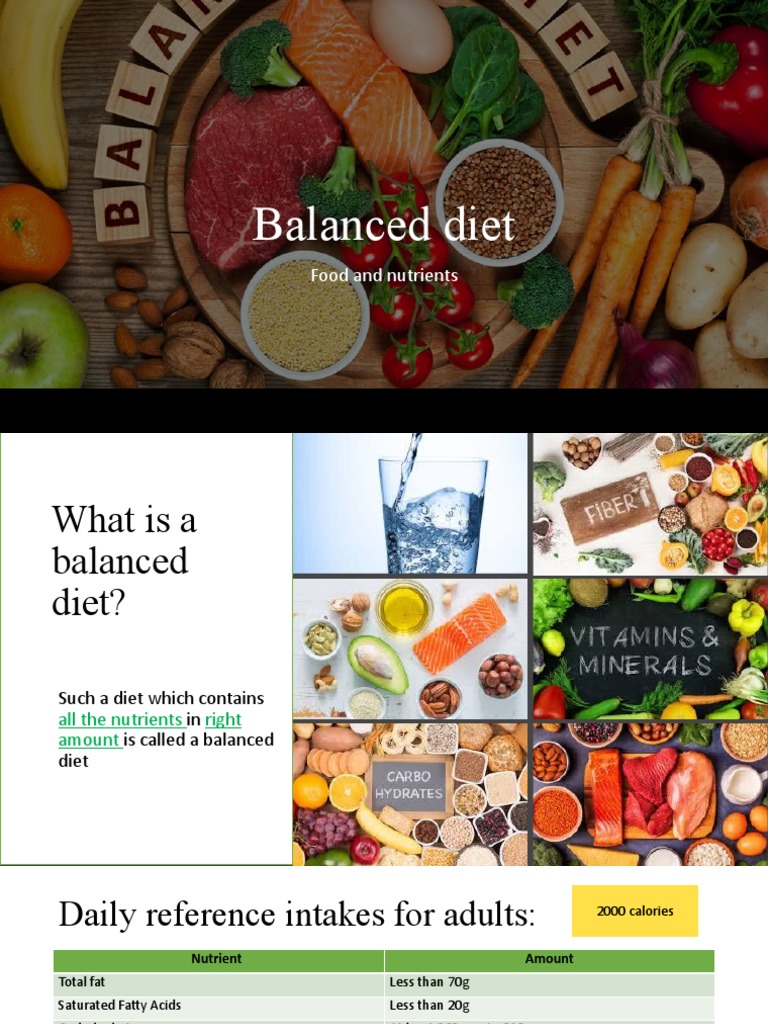 Balanced Diet: Food and Nutrients | PDF | Nutrients | Diet & Nutrition