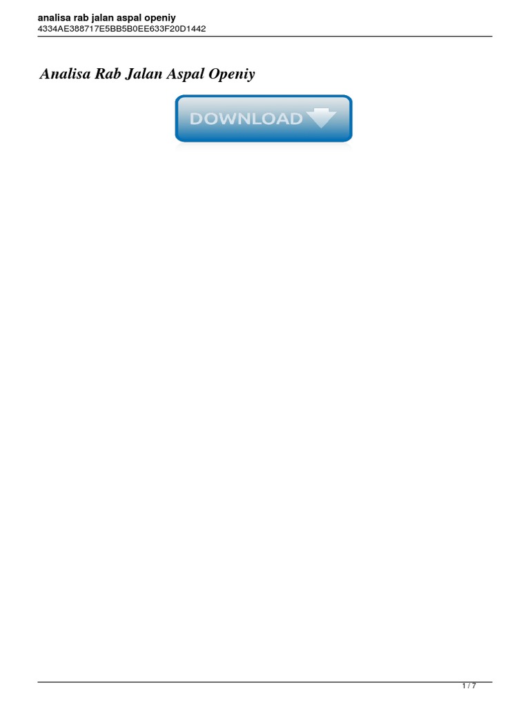 Analisa Rab Jalan Aspal Openiy | PDF | Komputer