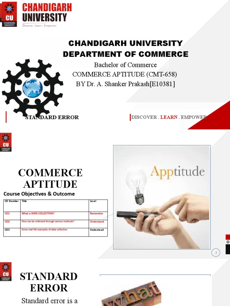 Chandigarh University Department of Commerce | PDF | Standard Error ...