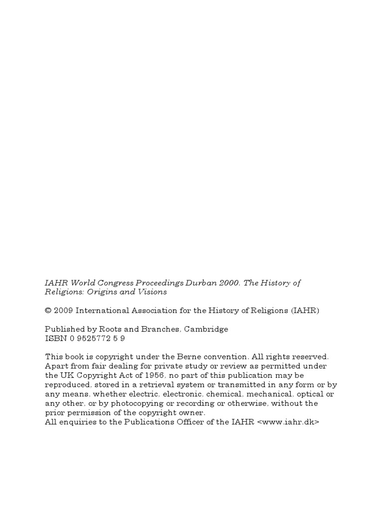 Chidester, David. Situating The Programmatic Interests of The History ...