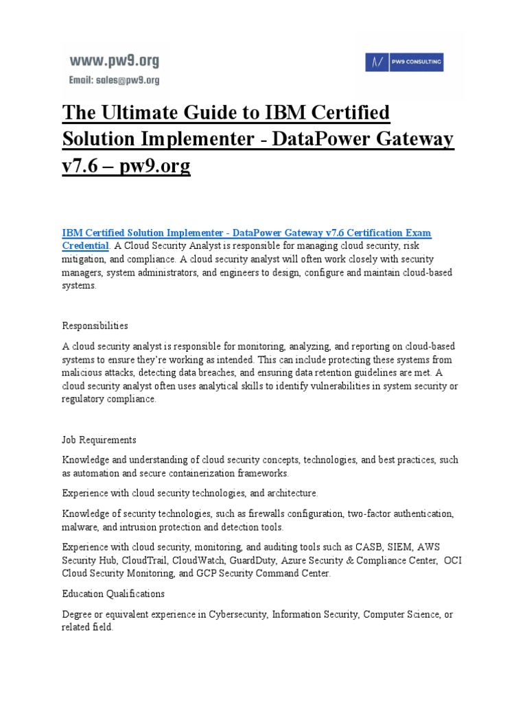 The Ultimate Guide To IBM Certified Solution Implementer - DataPower ...