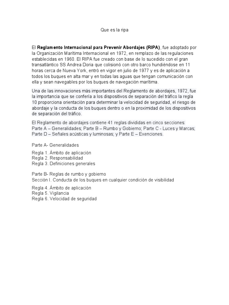 Que Es El Ripa | PDF | Buques | Envío