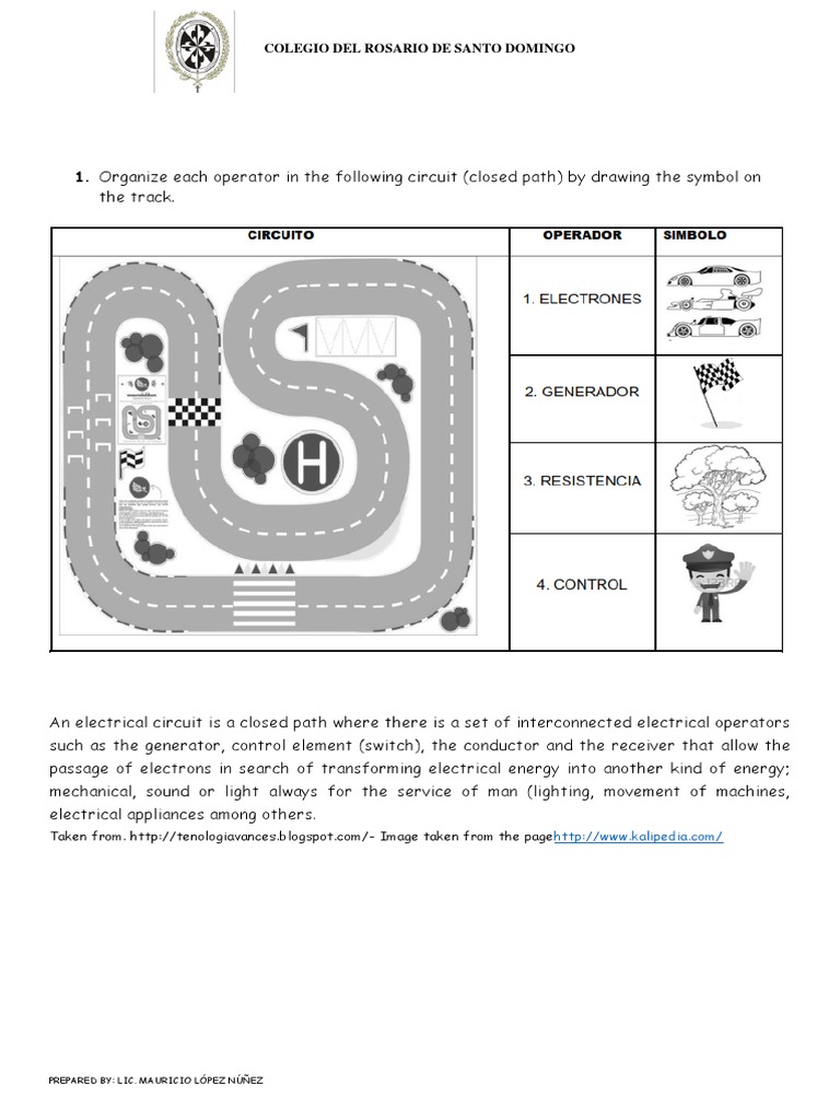 Organize Each Operator in The Following Circuit (Closed Path) by ...