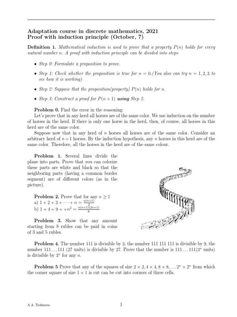 Adaptation Course in Discrete Mathematics, 2021 Proof With Induction ...