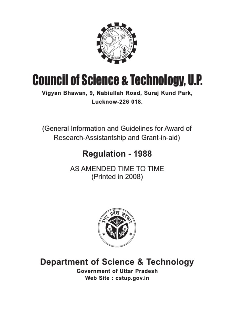 UPCST G - Guidelines | PDF | Biotechnology | Doctor Of Philosophy
